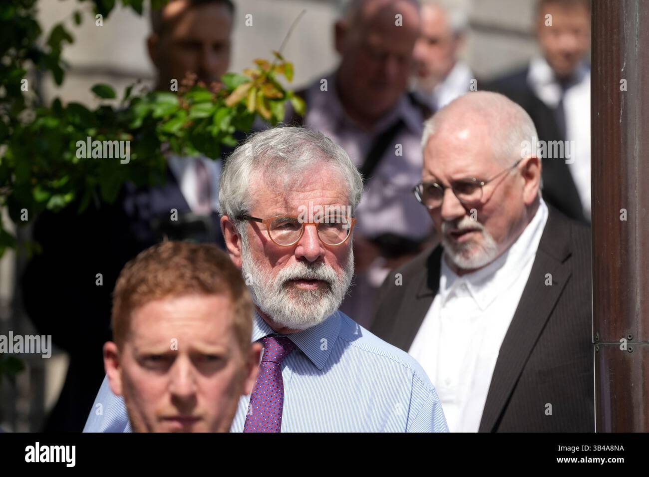 Former Sinn Fein president Gerry Adams outside the High Court in Dublin ...