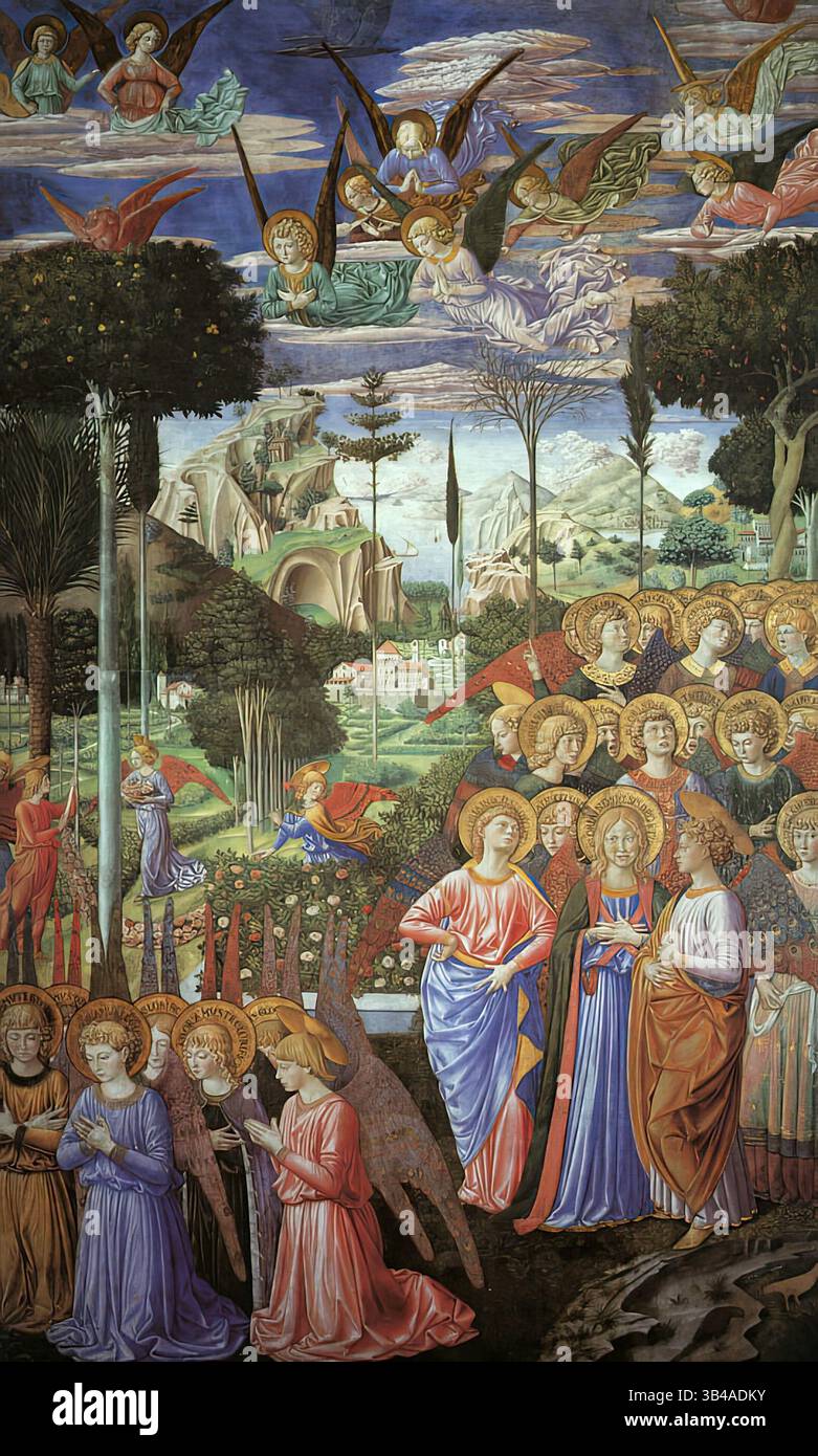 Benozzo Gozzoli painting - The Magi Chapel is a chapel in the Palazzo ...