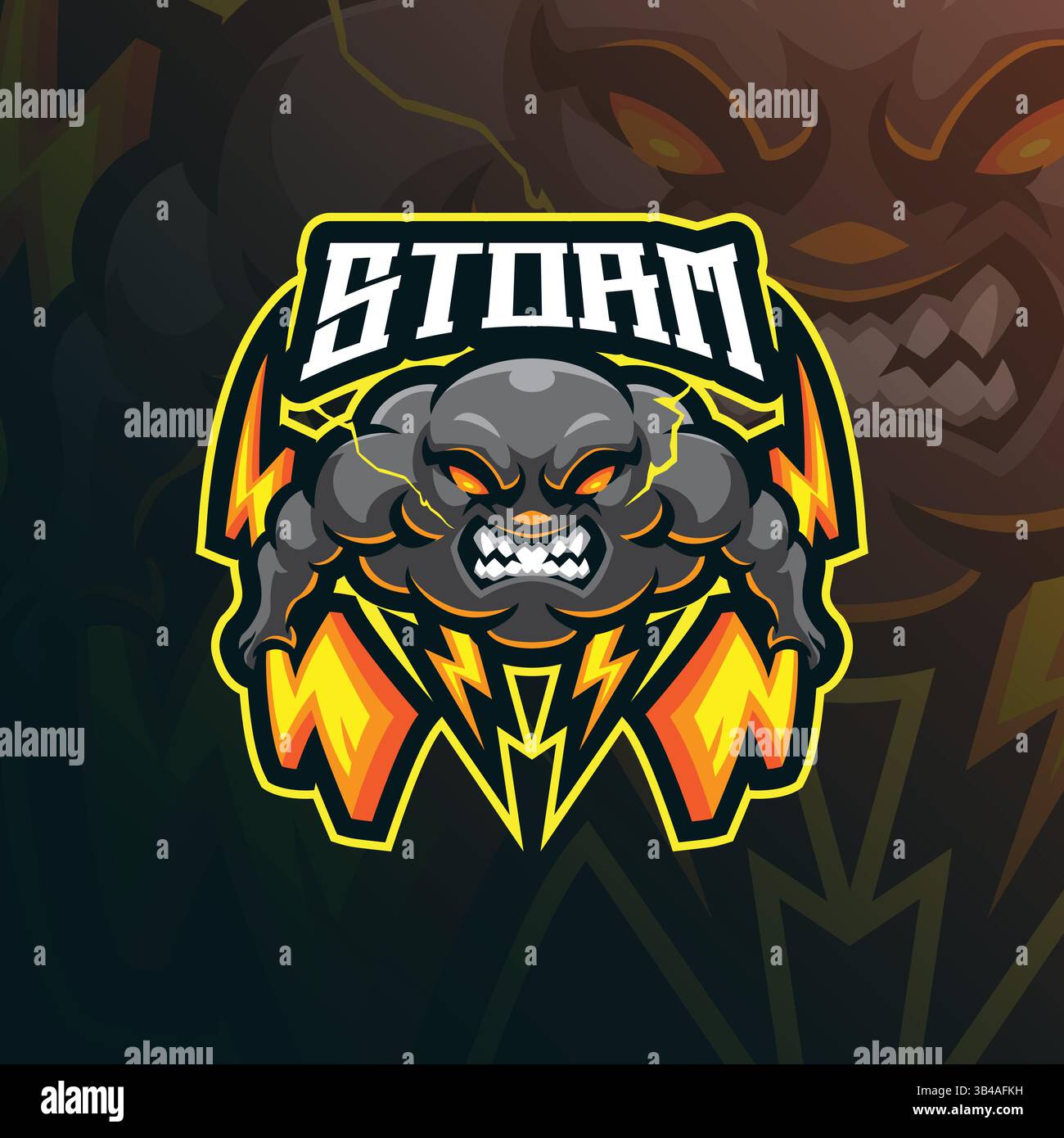 Storm mascot logo design vector with modern illustration concept style ...