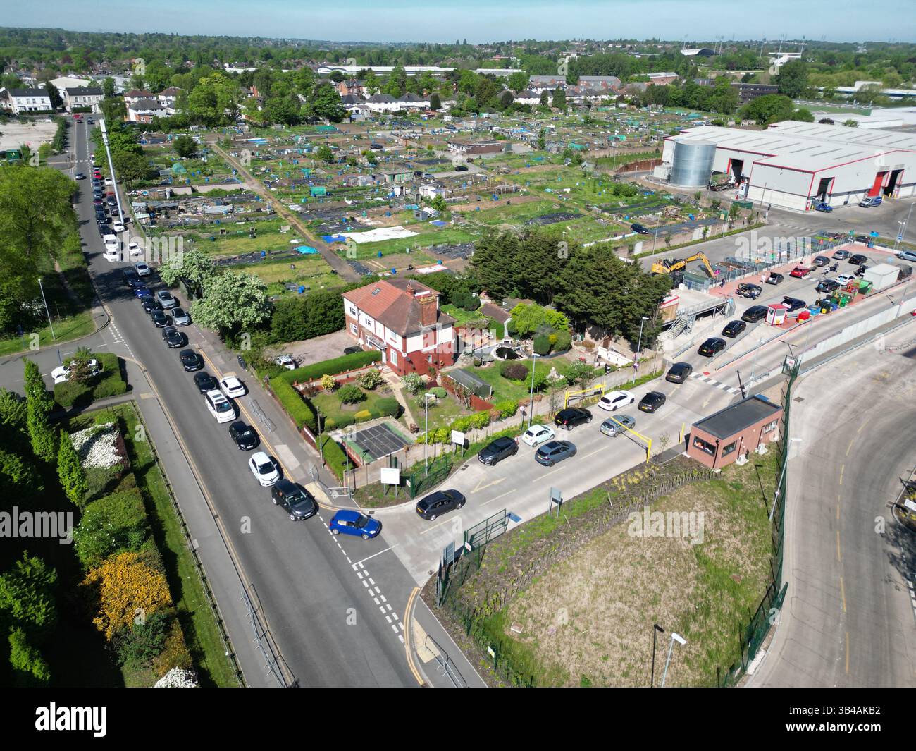 Residents in Perry Barr queue to access a household recycling centre ...