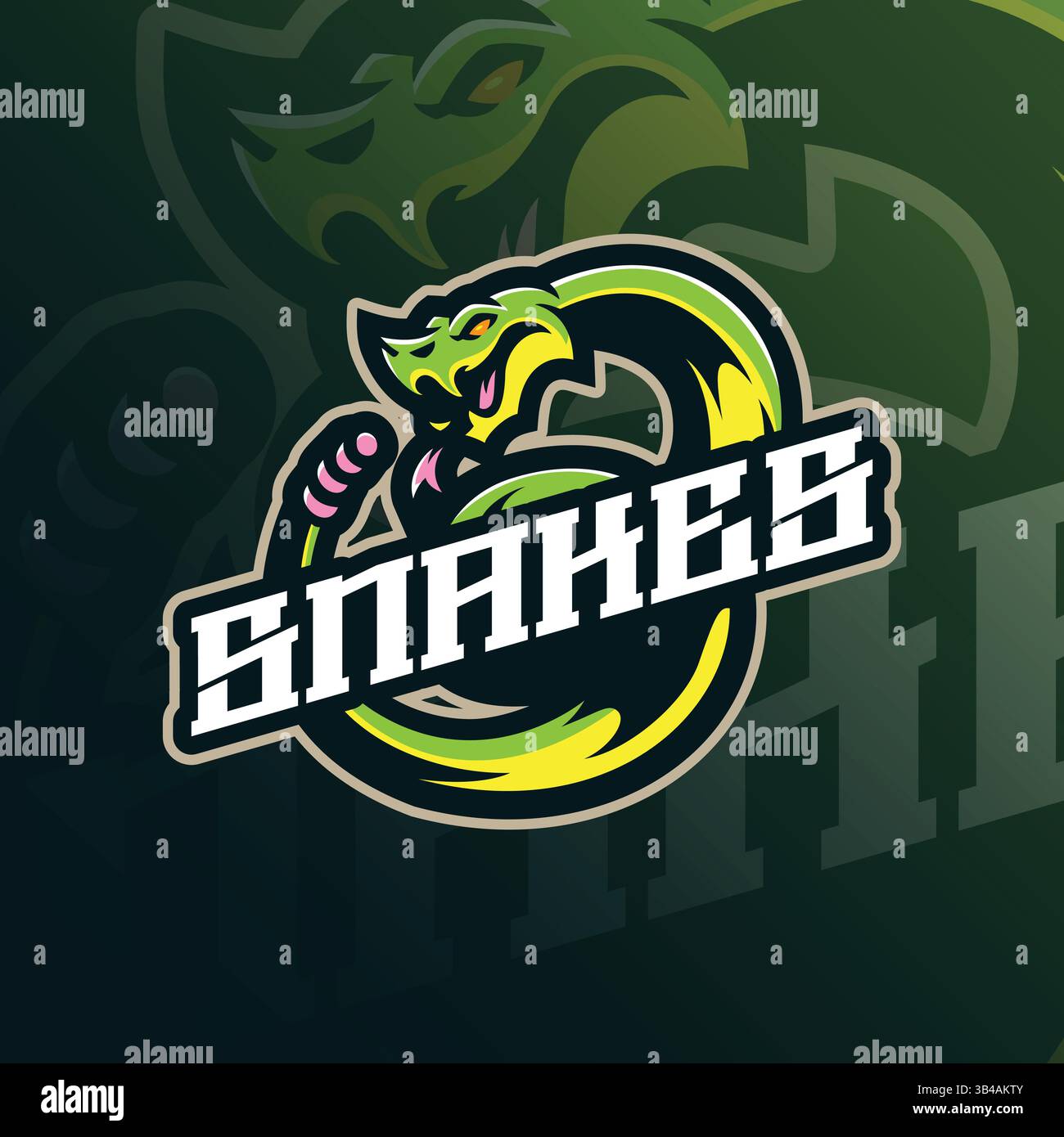 Snake mascot logo design vector with modern illustration concept style ...