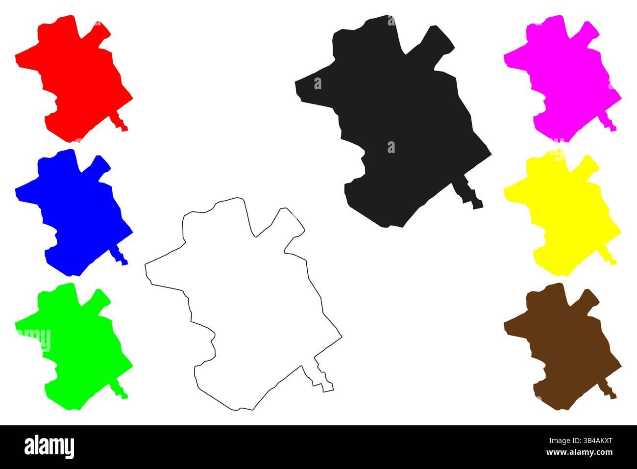 Nadiad city (Republic of India, State of Gujarat) map vector ...