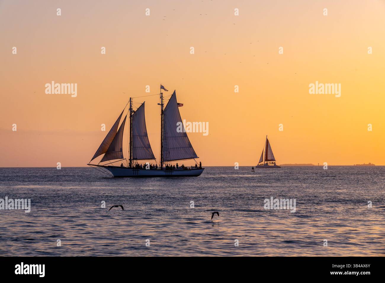 Boat cruise, sunset celebration, view from Mallory Square in Key West ...