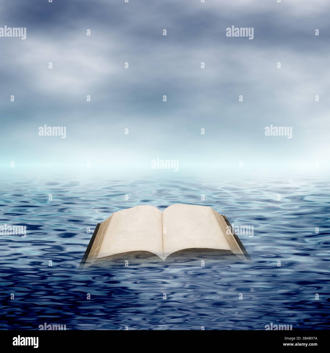 open book floating into water Stock Photo - Alamy