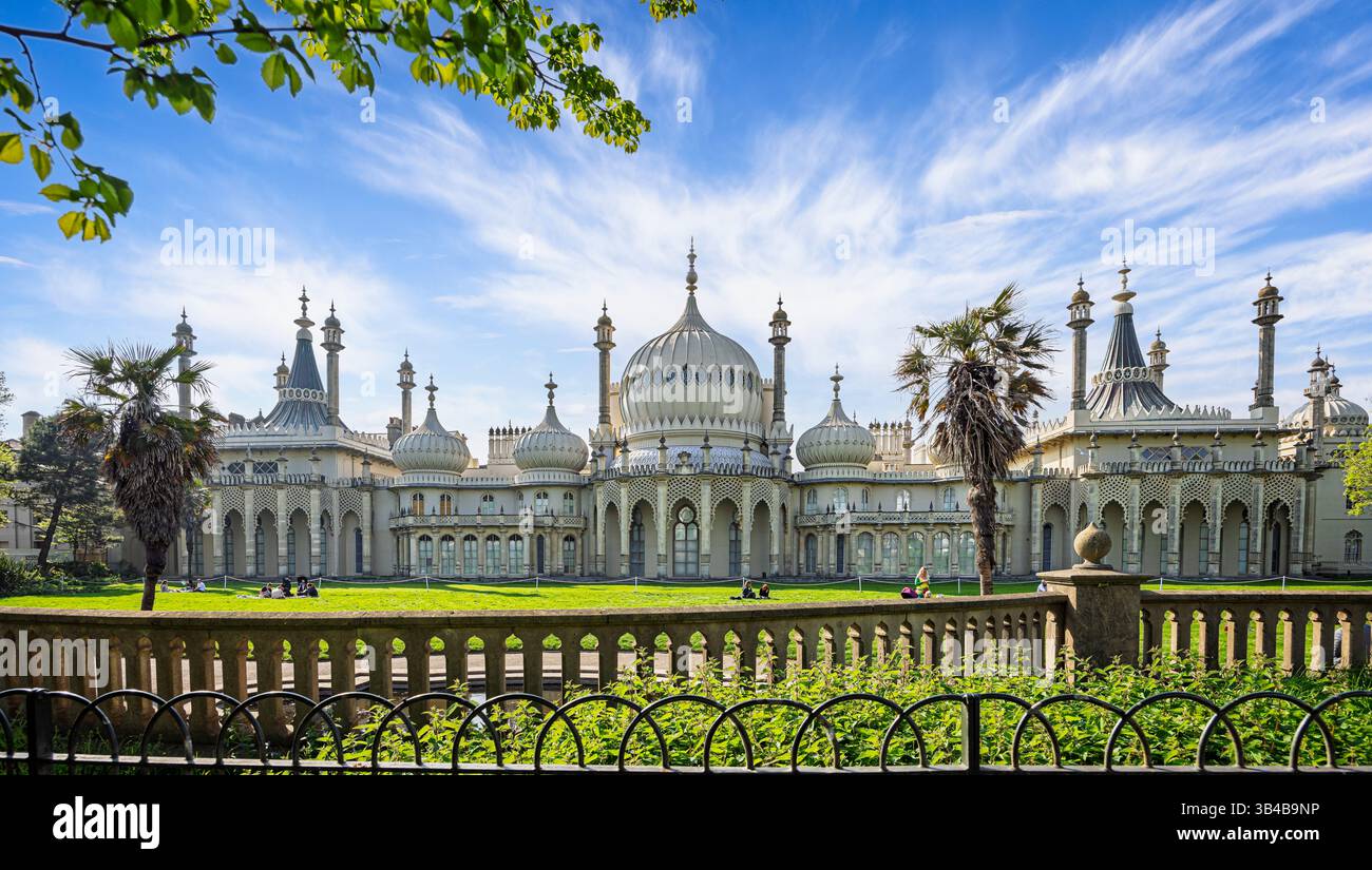 East facing view of Brighton Royal Pavilion seen from Old Steine road ...