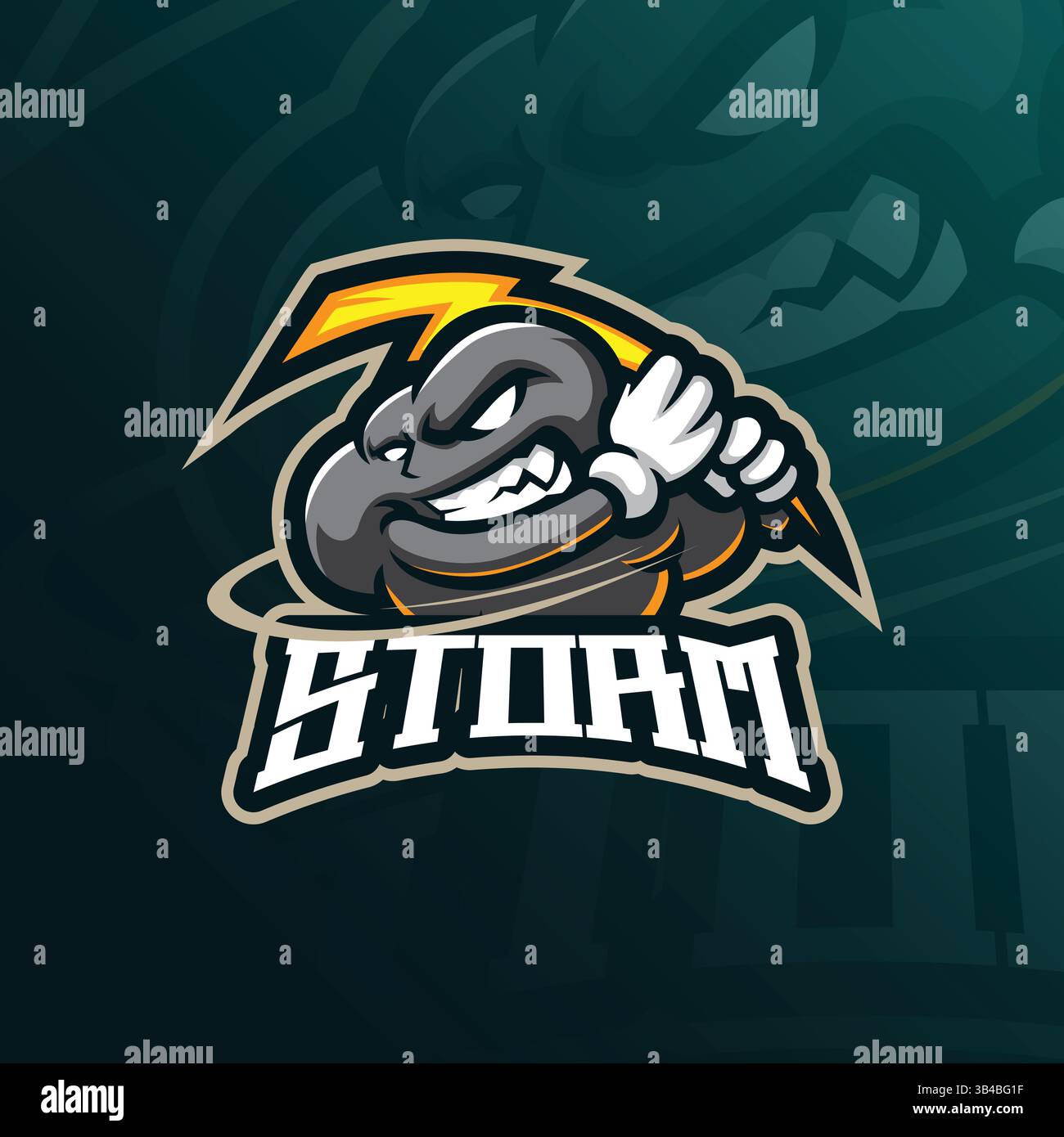 Storm mascot logo design vector with modern illustration concept style ...