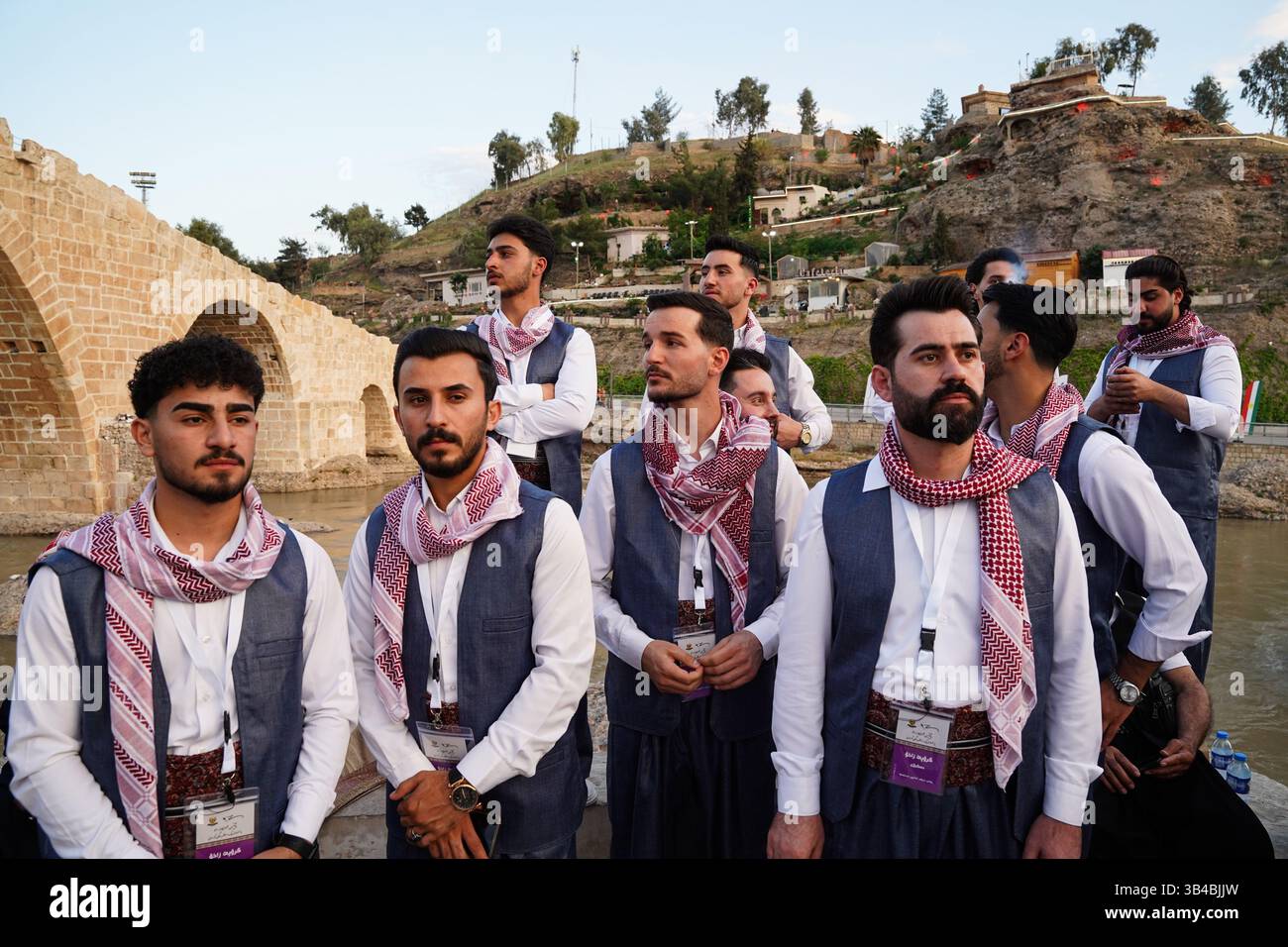 Zakho, Iraq. 29th Apr, 2025. Members of the Iraqi Kurdish group from ...