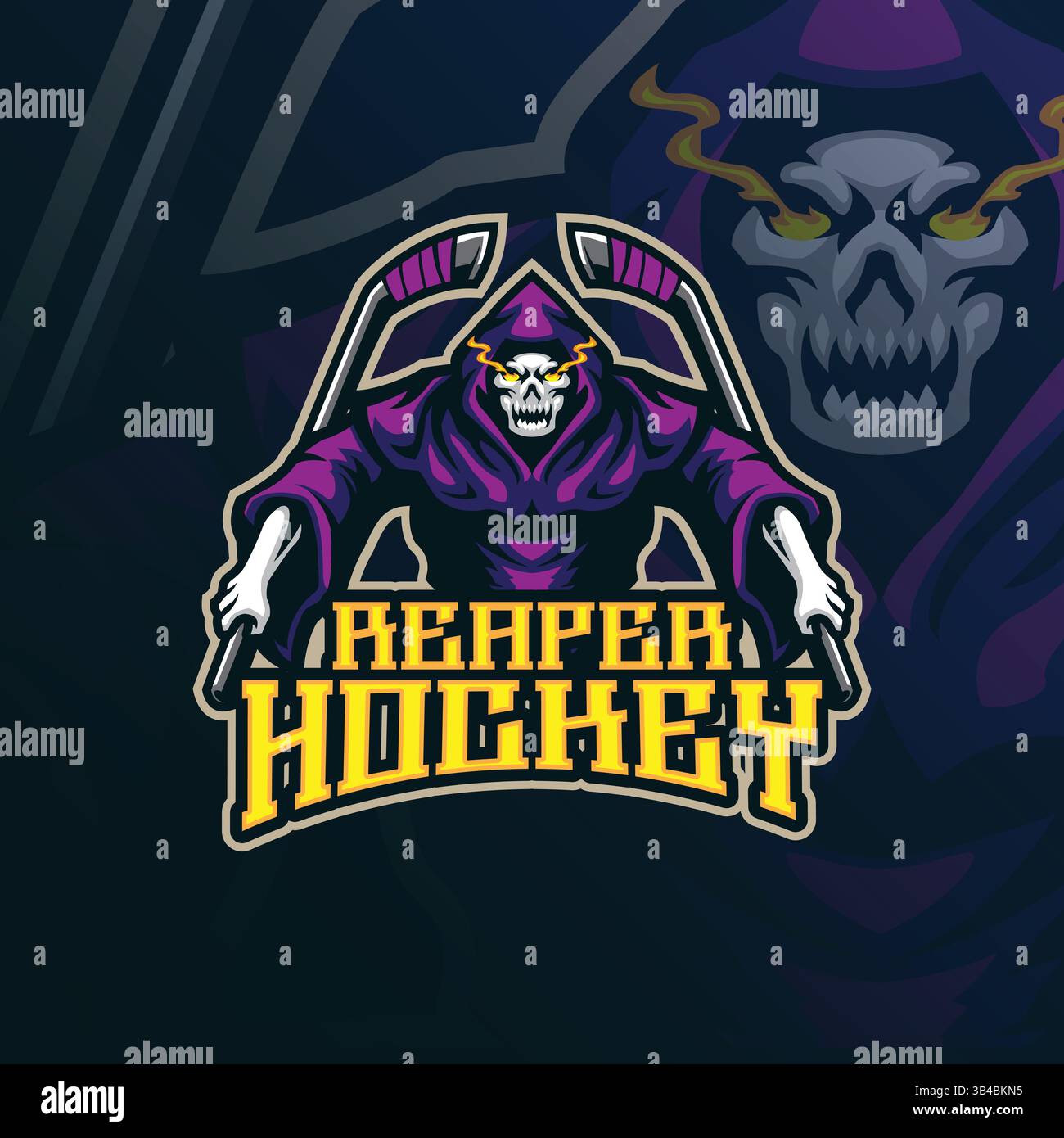 Reaper mascot logo design vector with modern illustration concept style ...