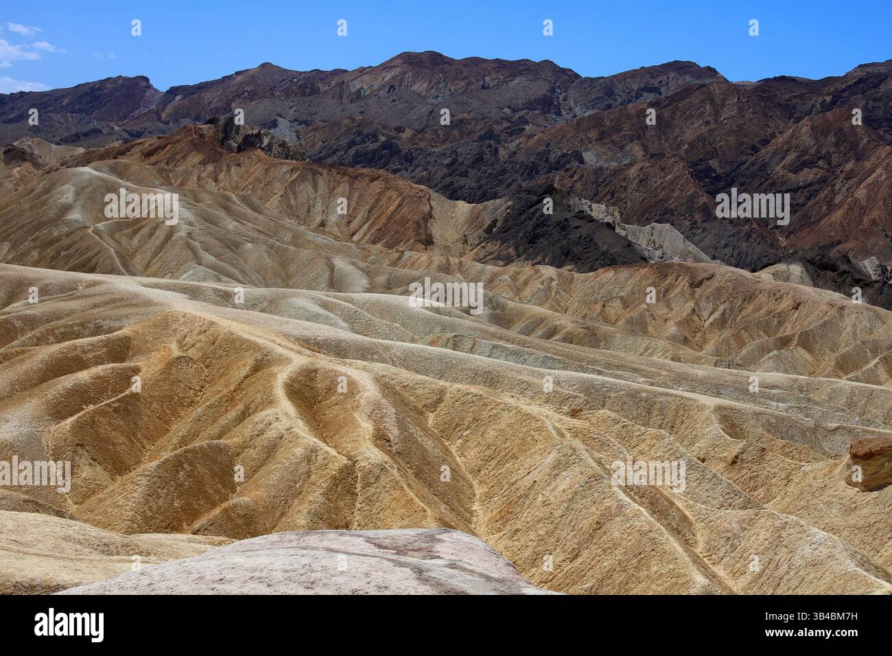 Eroded badlands at Zabriskie Point in Death Valley National Park ...