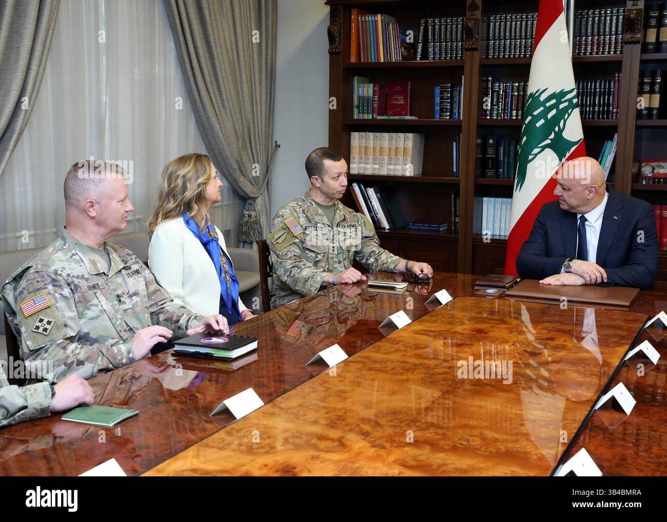 Lebanese President Joseph Aoun receives the Chairman of the Cessation ...