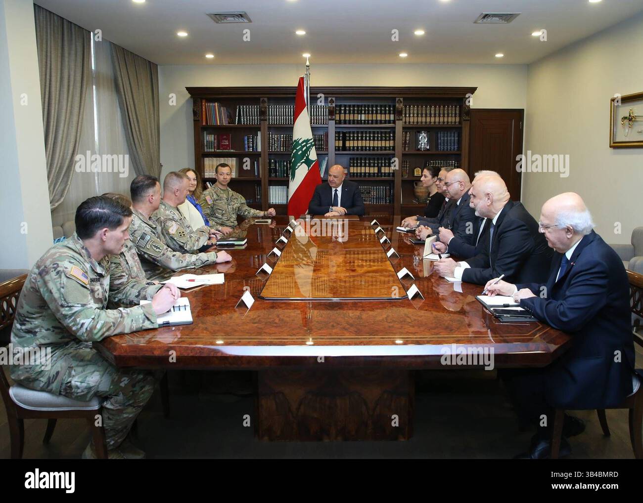 Lebanese President Joseph Aoun receives the Chairman of the Cessation ...