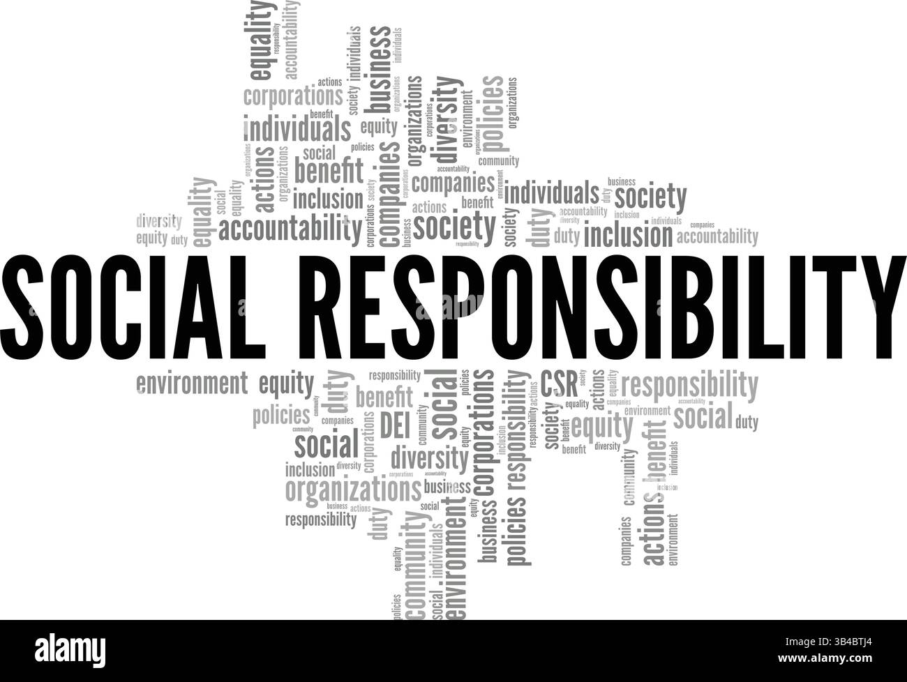 Social Responsibility word cloud conceptual design isolated on white ...