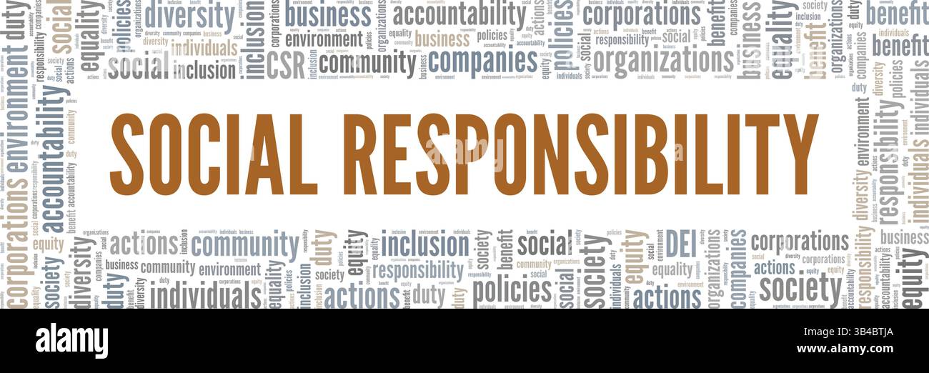Social Responsibility word cloud conceptual design isolated on white background Stock Vector ...