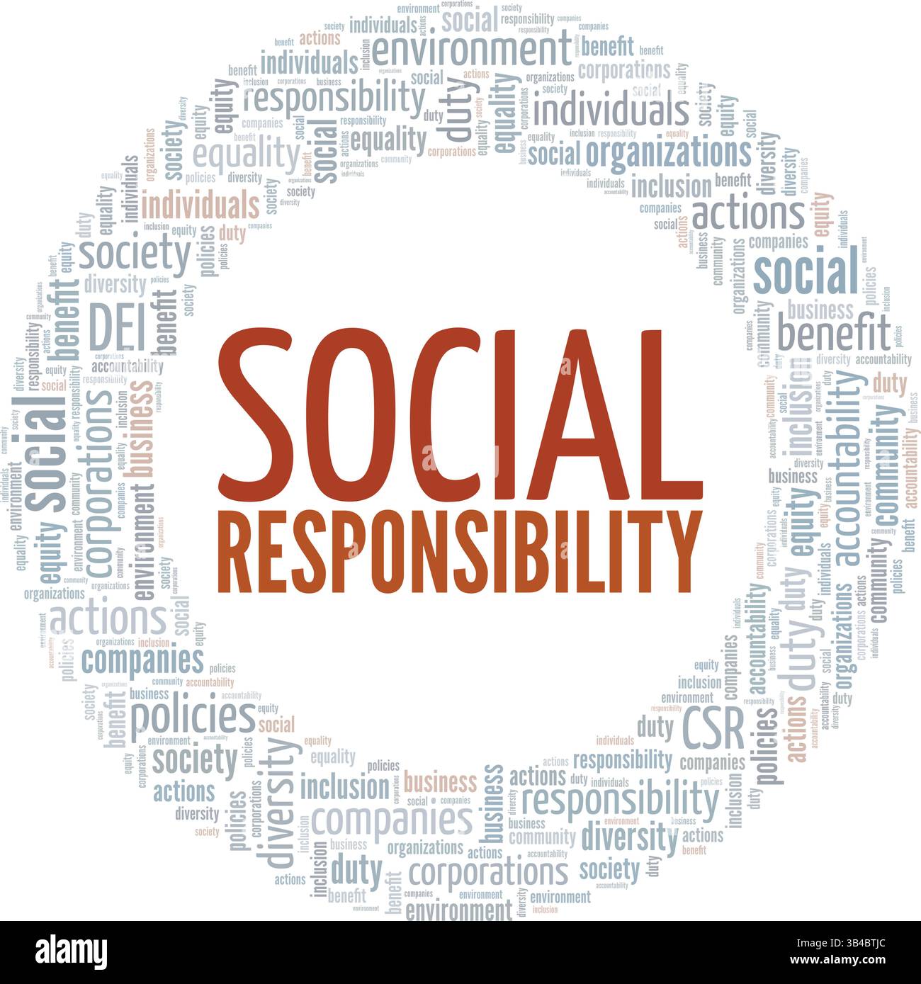 Social Responsibility word cloud conceptual design isolated on white ...
