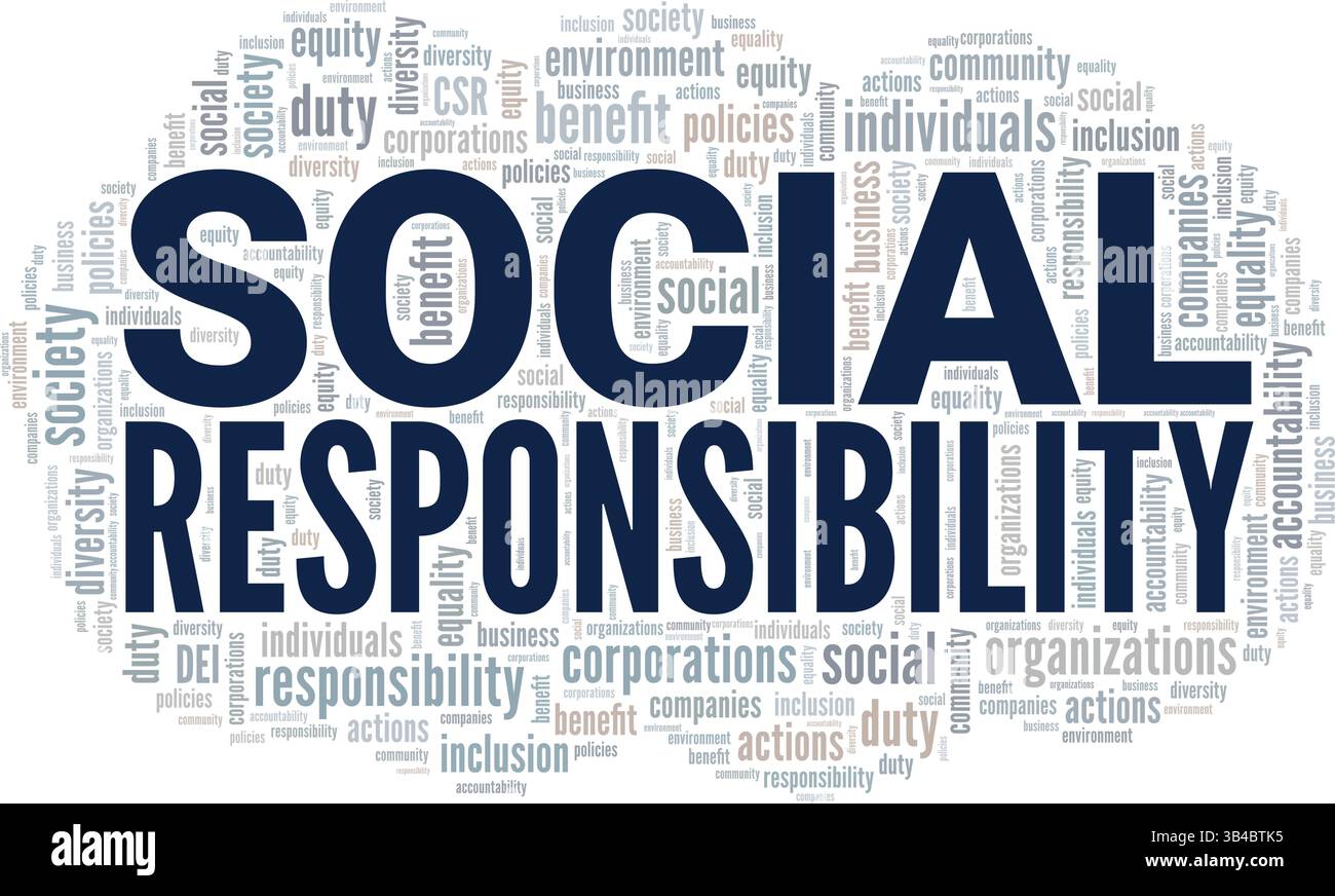 Social Responsibility word cloud conceptual design isolated on white ...