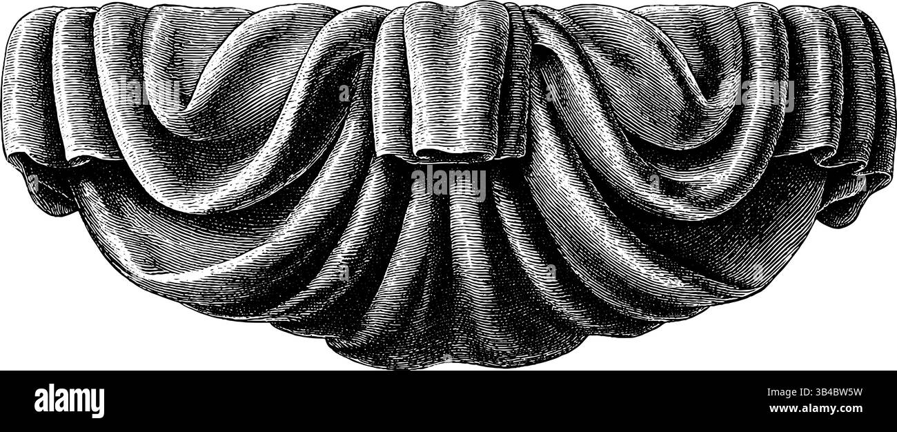 Classic engraved festoon design with bold lines for decorative art and ...