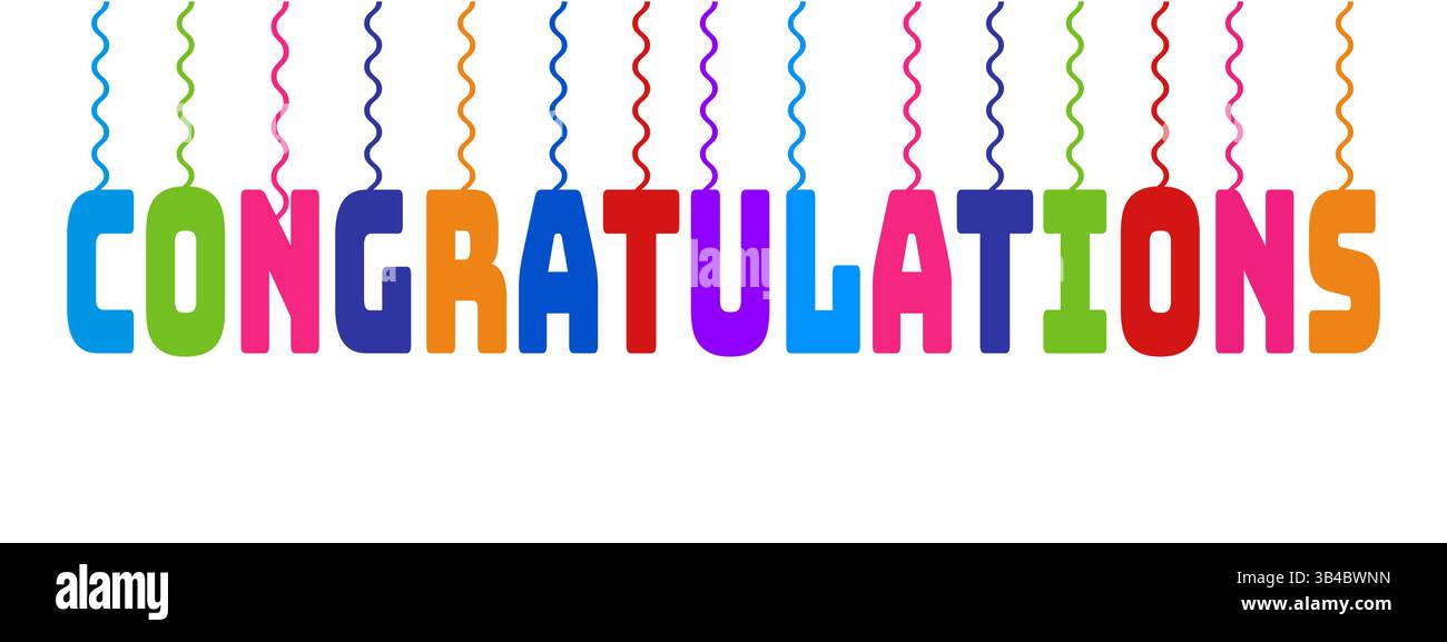 Colorful Congratulations Hanging Letters Vector Celebration Decoration ...