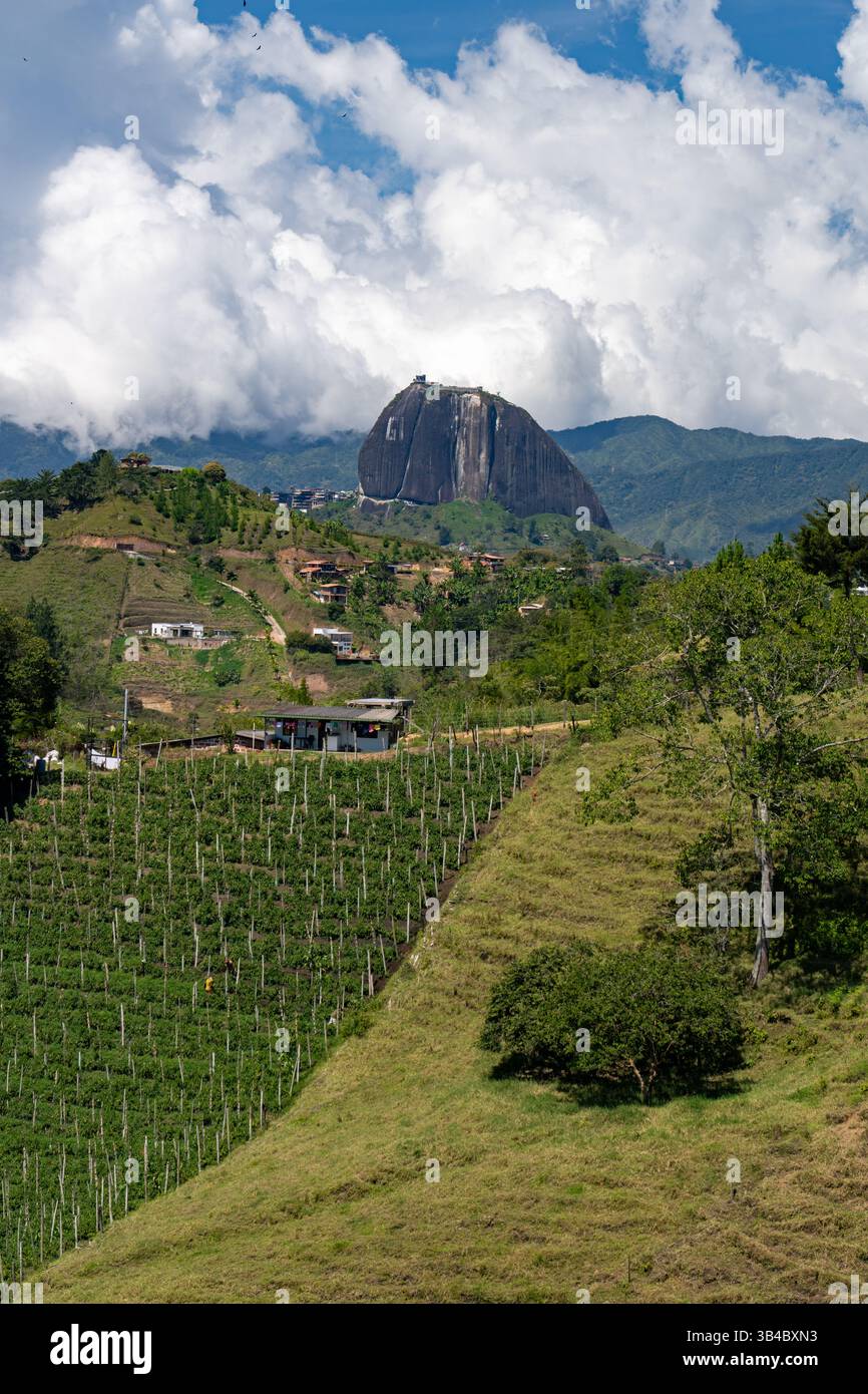 The Piedra del Penon or Penon de Guatape, a rock formation near Guatape ...