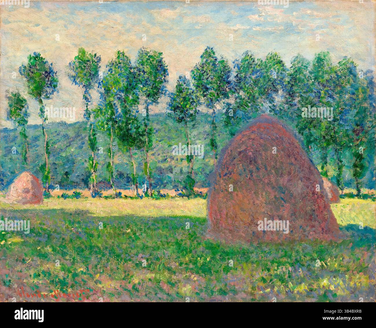 Claude Monet, Haystack near Giverny, painting in oil on canvas, 1884 ...