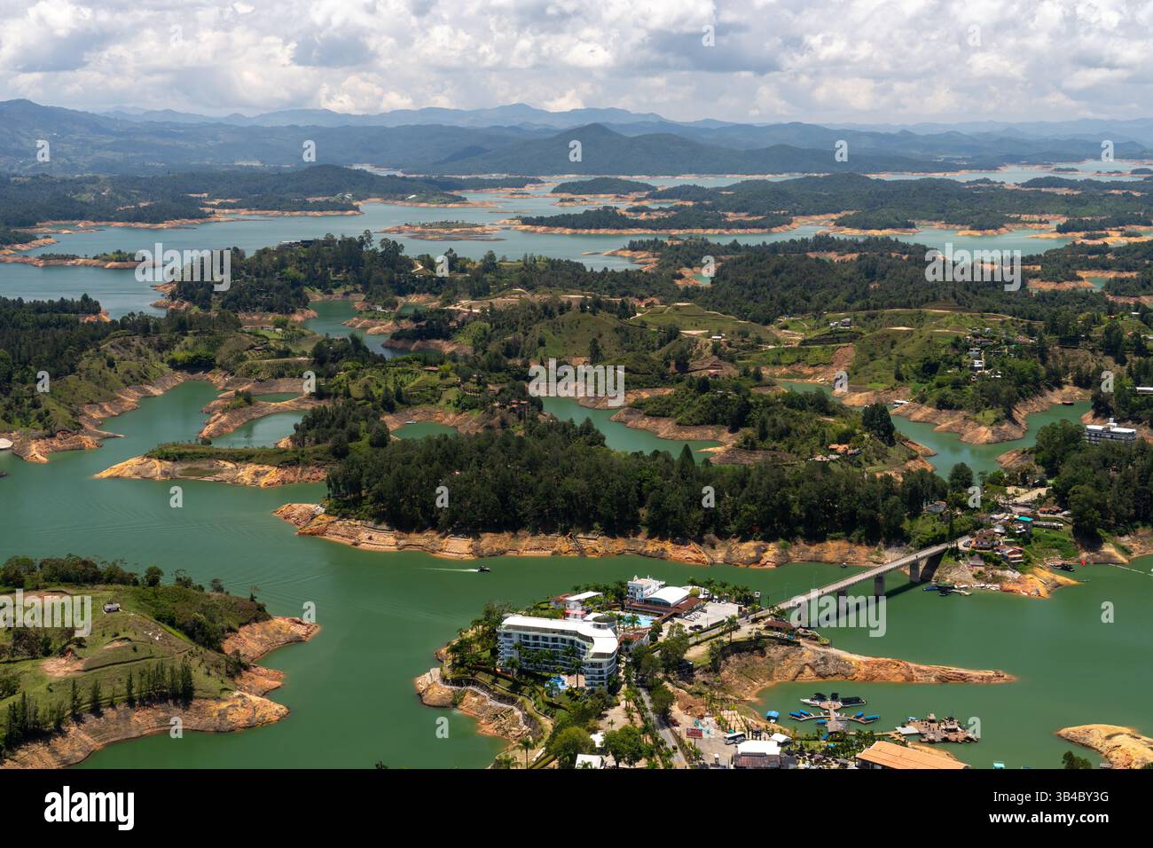 View of the Guatape-Penol Reservoir from the Piedra del Peñon, near ...