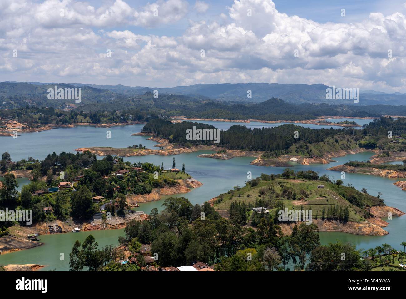 View of the Guatape-Penol Reservoir from the Piedra del Peñon, near ...