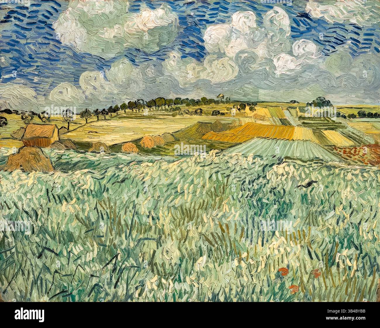 Vincent van Gogh, Plain at Auvers, landscape painting in oil on canvas ...