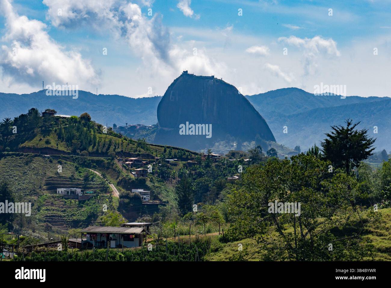 The Piedra del Penon or Penon de Guatape, a rock formation near Guatape ...