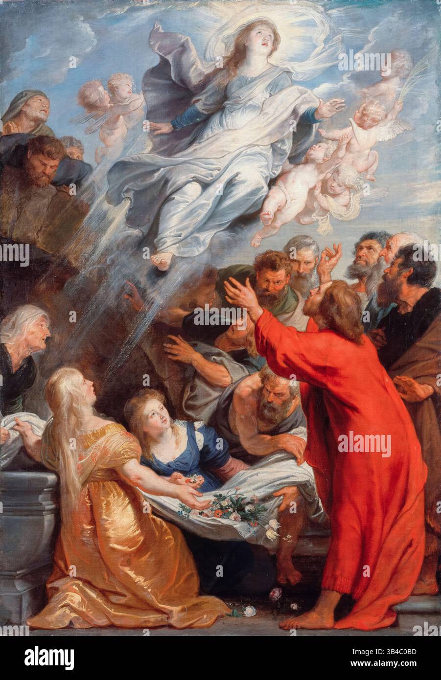 Peter Paul Rubens, Assumption of the Virgin Mary, painting in oil on canvas, 1616-1620 Stock ...