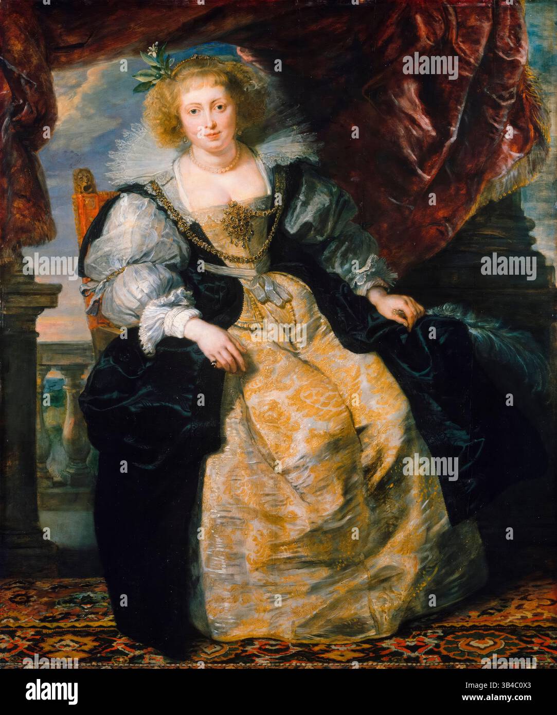 Helena Fourment in her Bridal Gown, portrait painting in oil on wood by ...