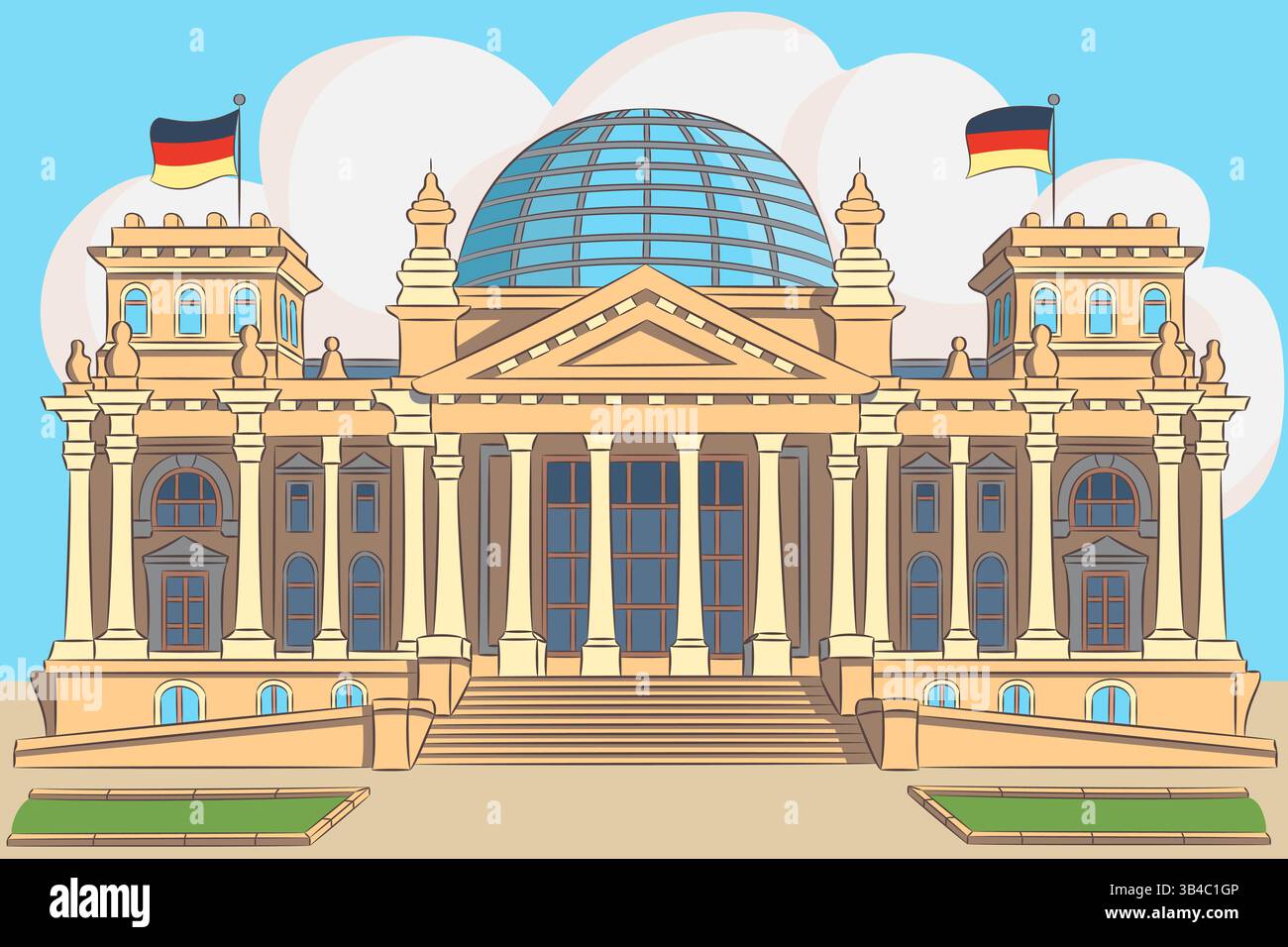 Neoclassical architecture stairs Stock Vector Images - Alamy