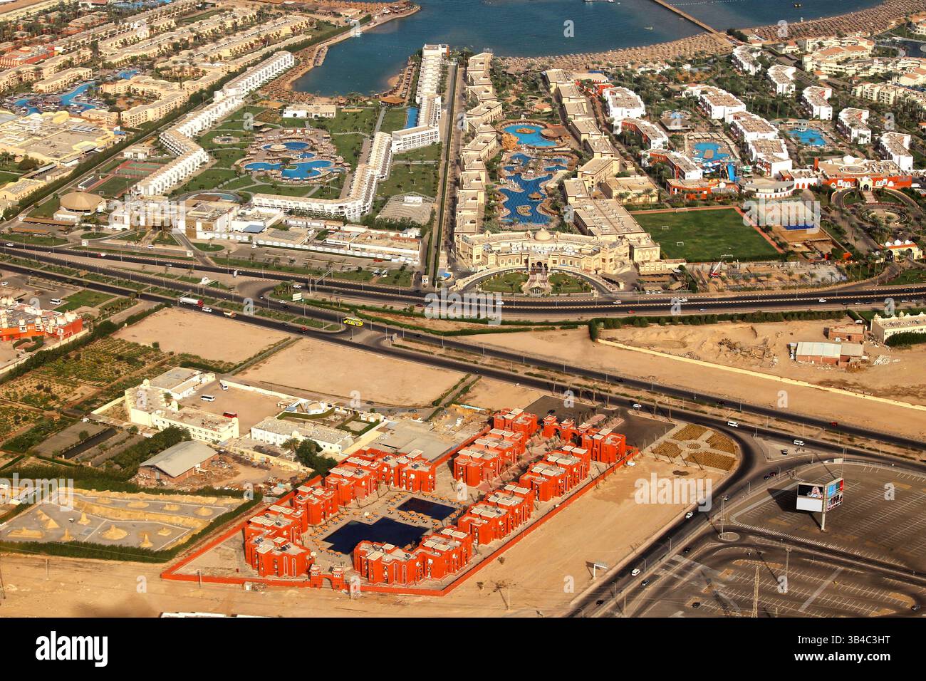 Aerial View of Luxury Resort Complex and Beaches on the Red Sea Coast ...