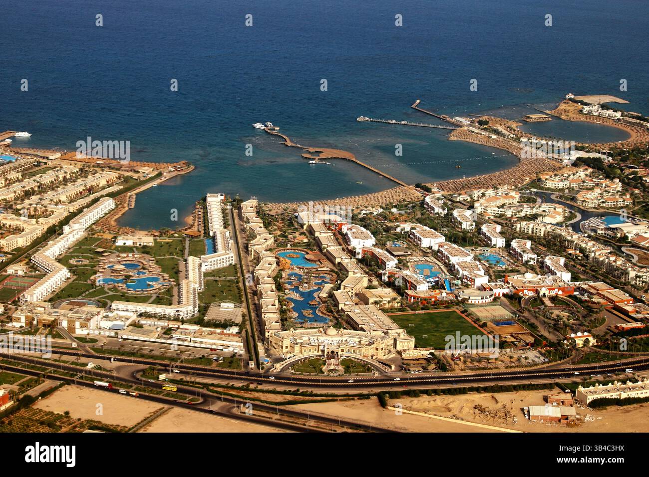 Aerial View of Luxury Resort Complex and Beaches on the Red Sea Coast ...