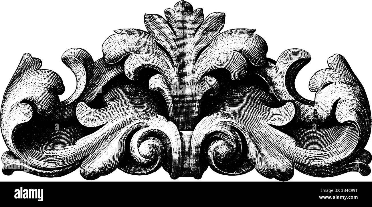 Intricate engraved decorative relief design for art and ornamentation ...