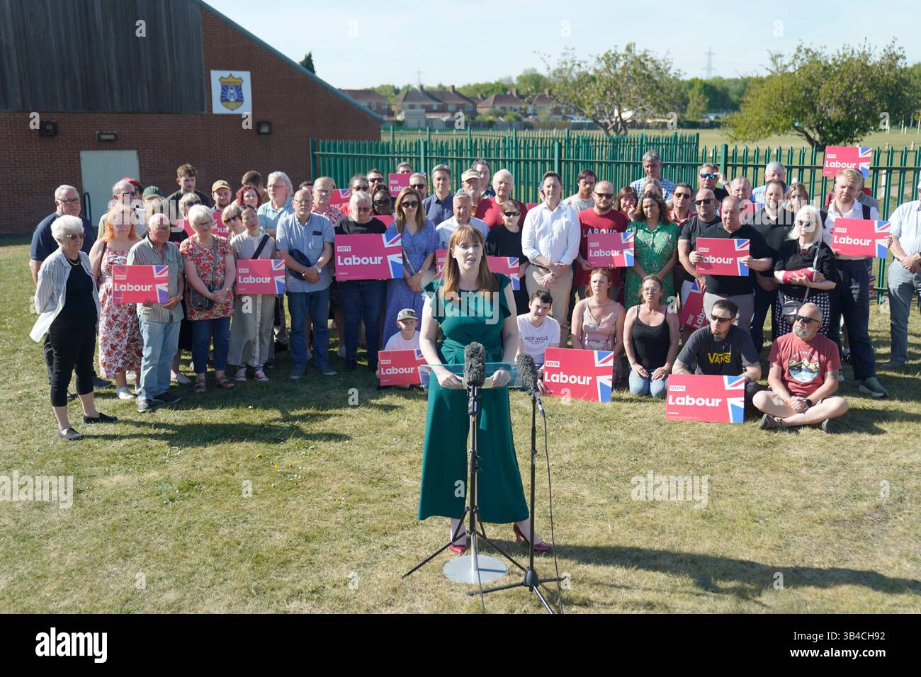 Deputy Prime Minister Angela Rayner during a visit to Rossington Miners ...