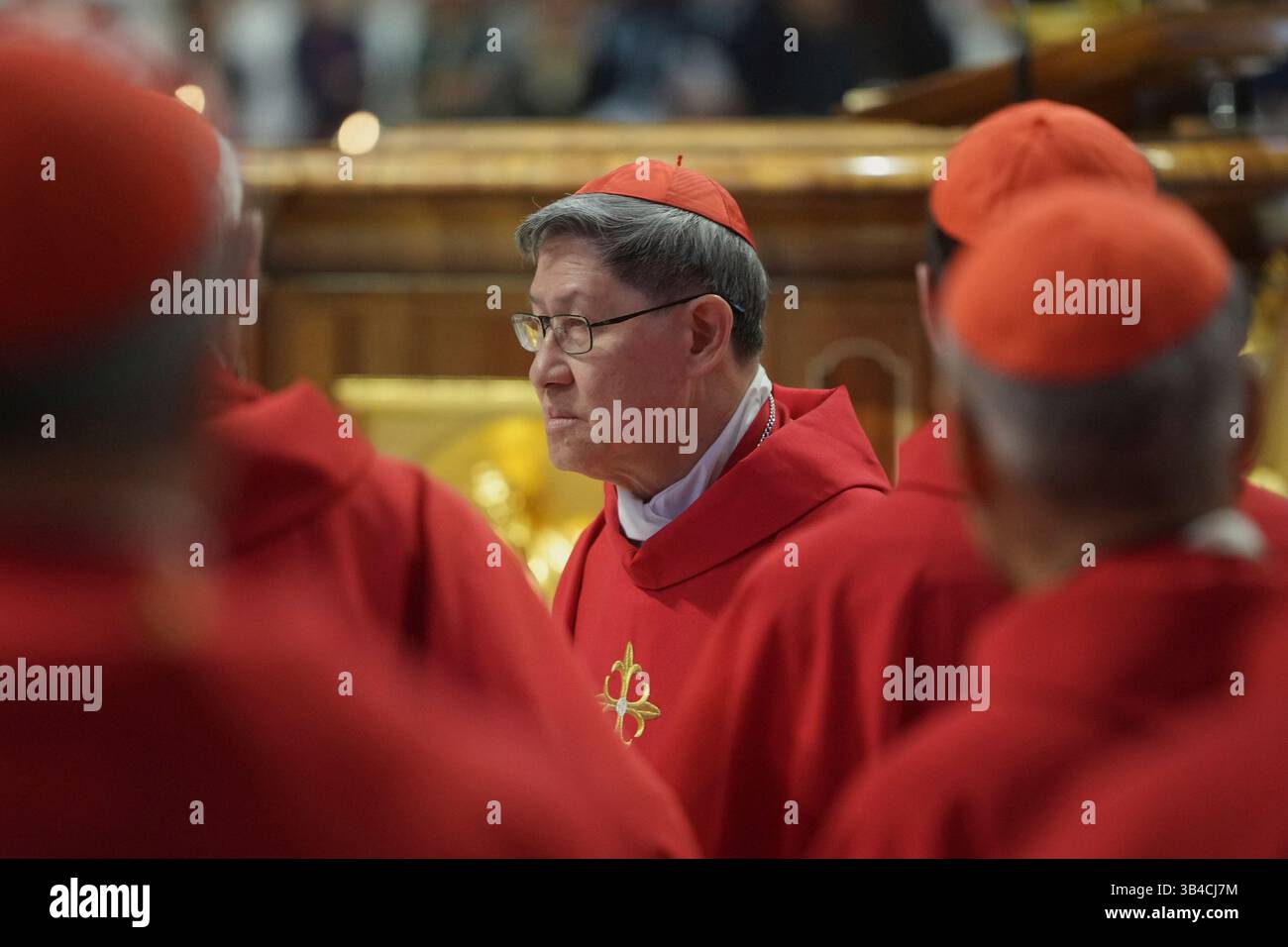 Cardinal Luis Antonio Tagle attends a mass on the fifth of nine days of ...