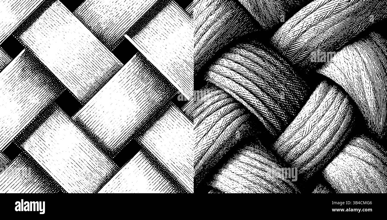 Engraved textures set featuring brick and fabric patterns for design ...