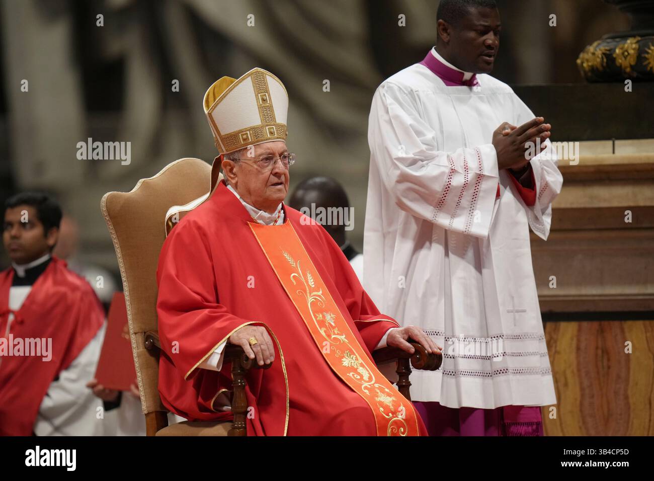 Cardinal Leonardo Sandri presides a mass on the fifth of nine days of ...