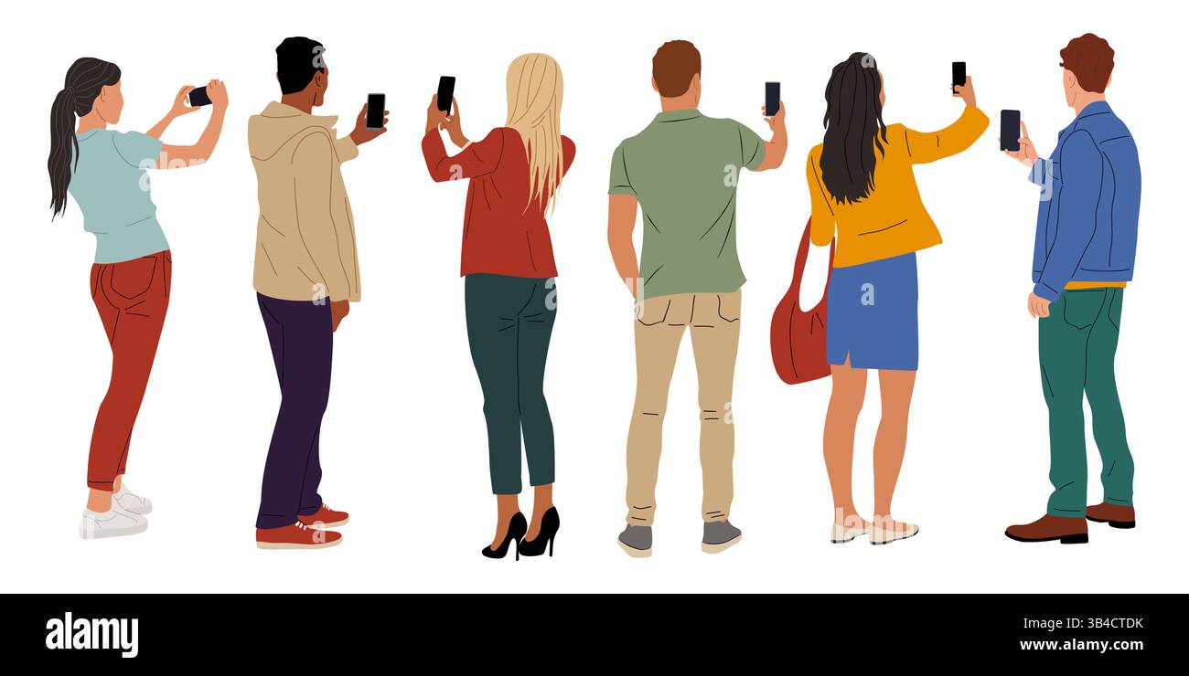 Student conversation group rear view Stock Vector Images - Alamy