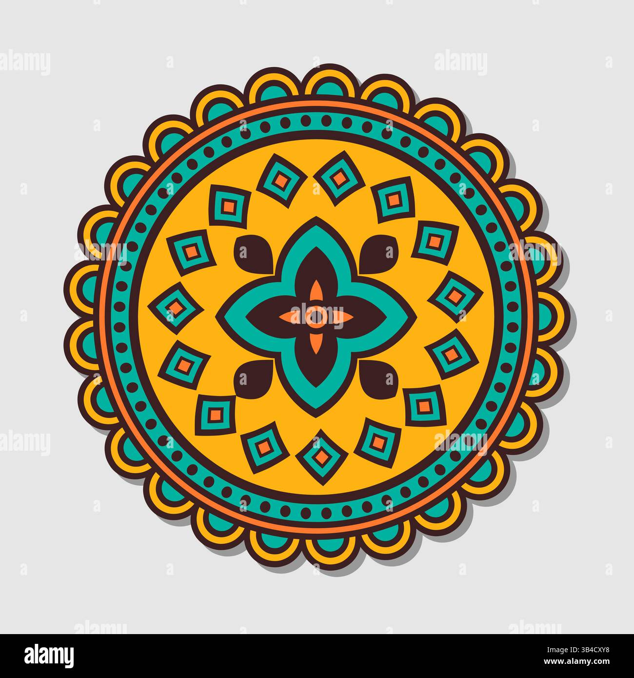 Blue hand drawn mandala Stock Vector Images - Alamy