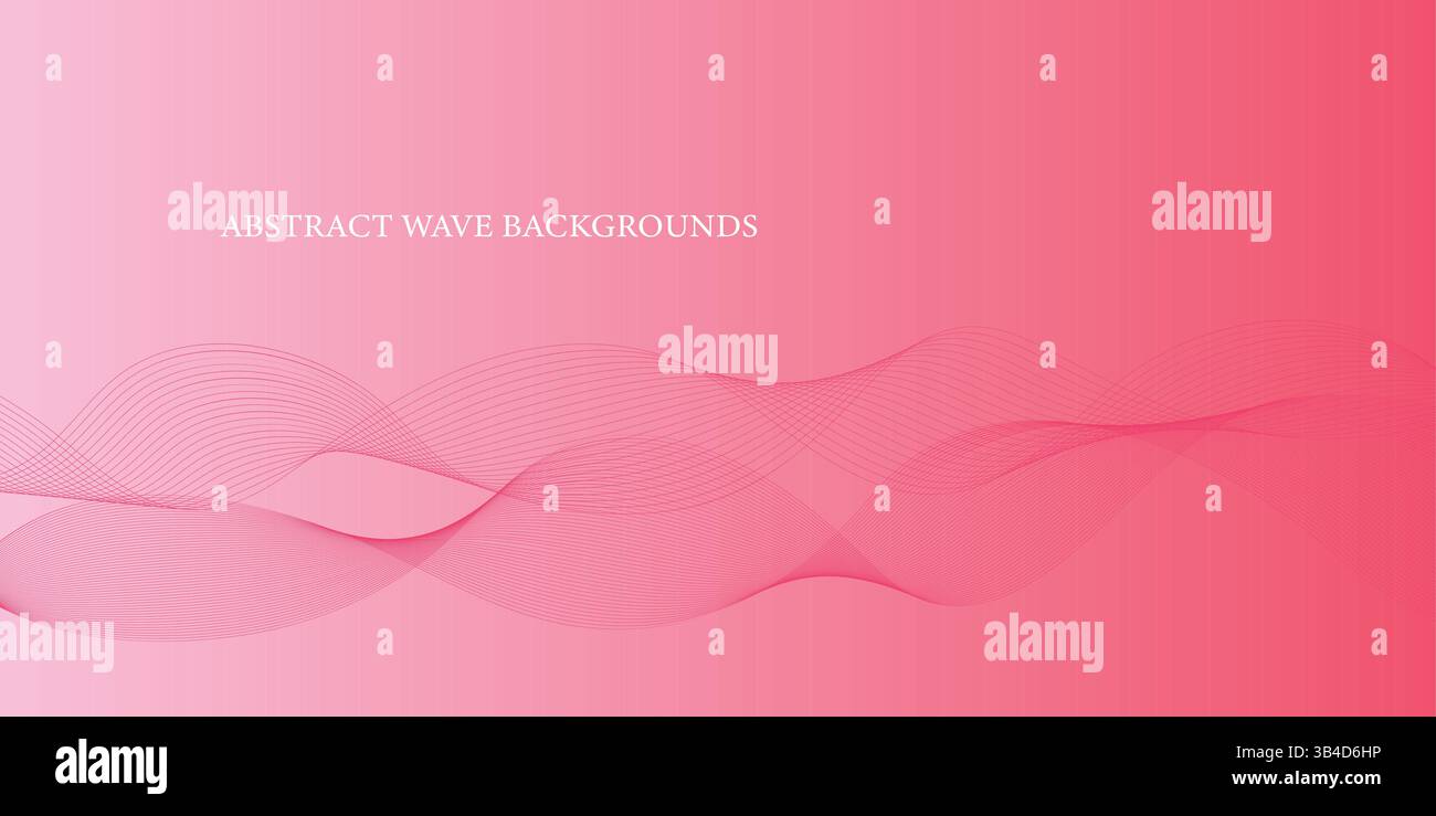 Pink Gradient Abstract Waves – Minimalist Vector Art with Smooth Curves ...