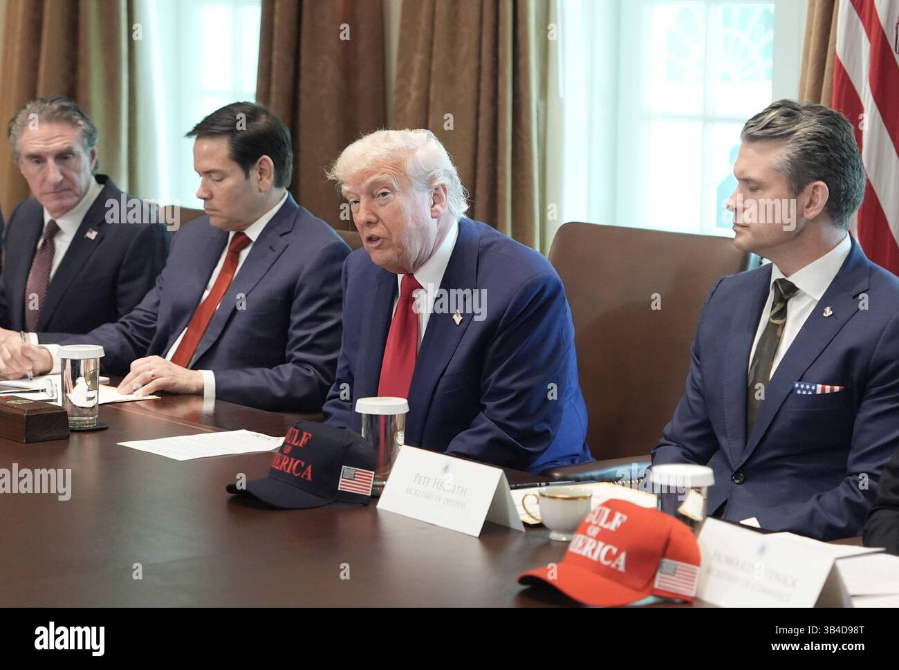 Washington, United States. 30th Apr, 2025. President Donald Trump sits ...