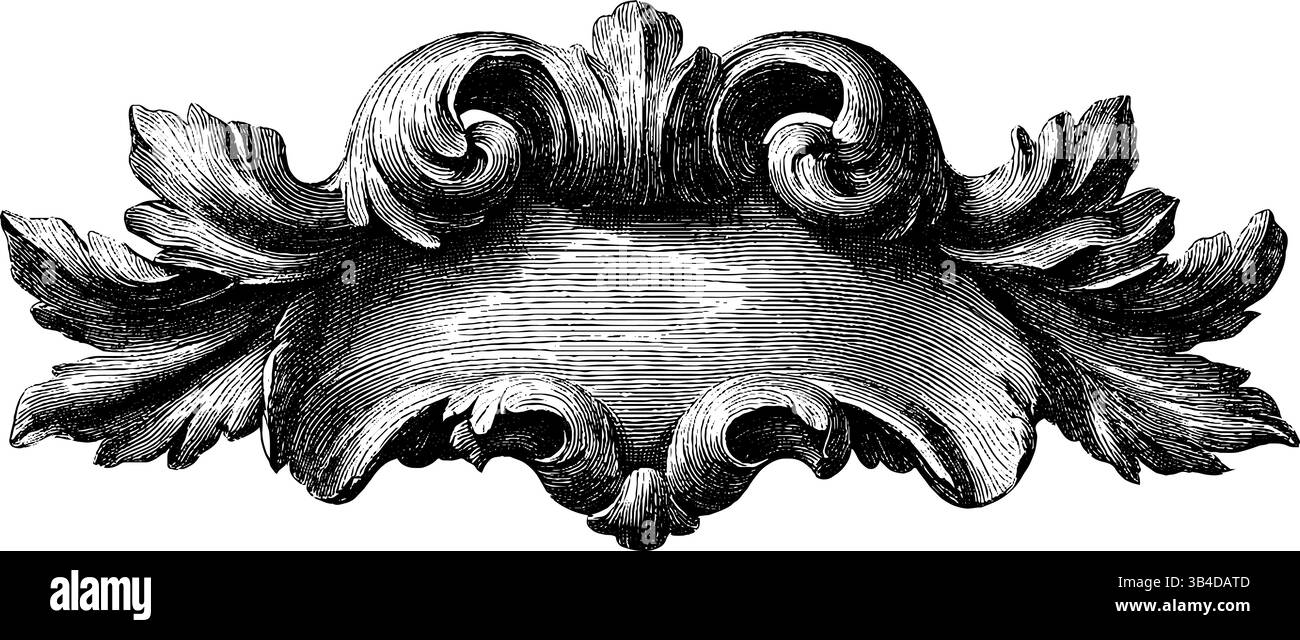 Elegant baroque cartouche crest design for vintage decor and artistic ...
