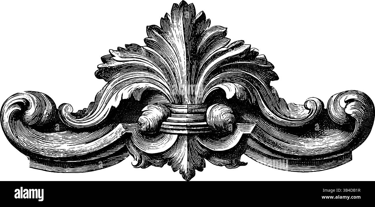 Elegant baroque cartouche crest design for vintage decor and art ...