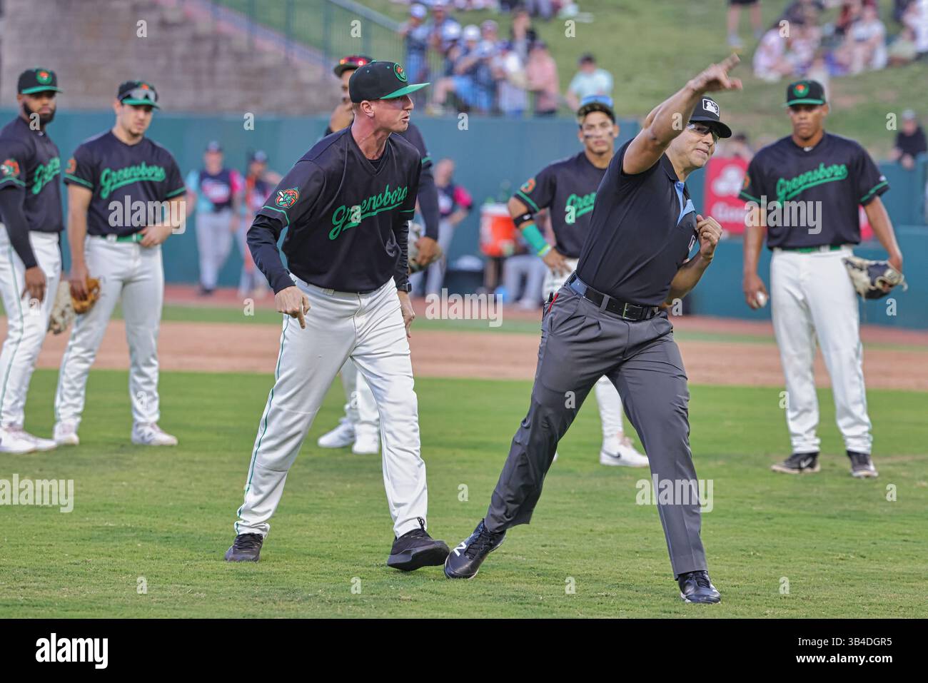 Greensboro, NC: Greensboro Grasshoppers manager Blake Butler (49) is ...