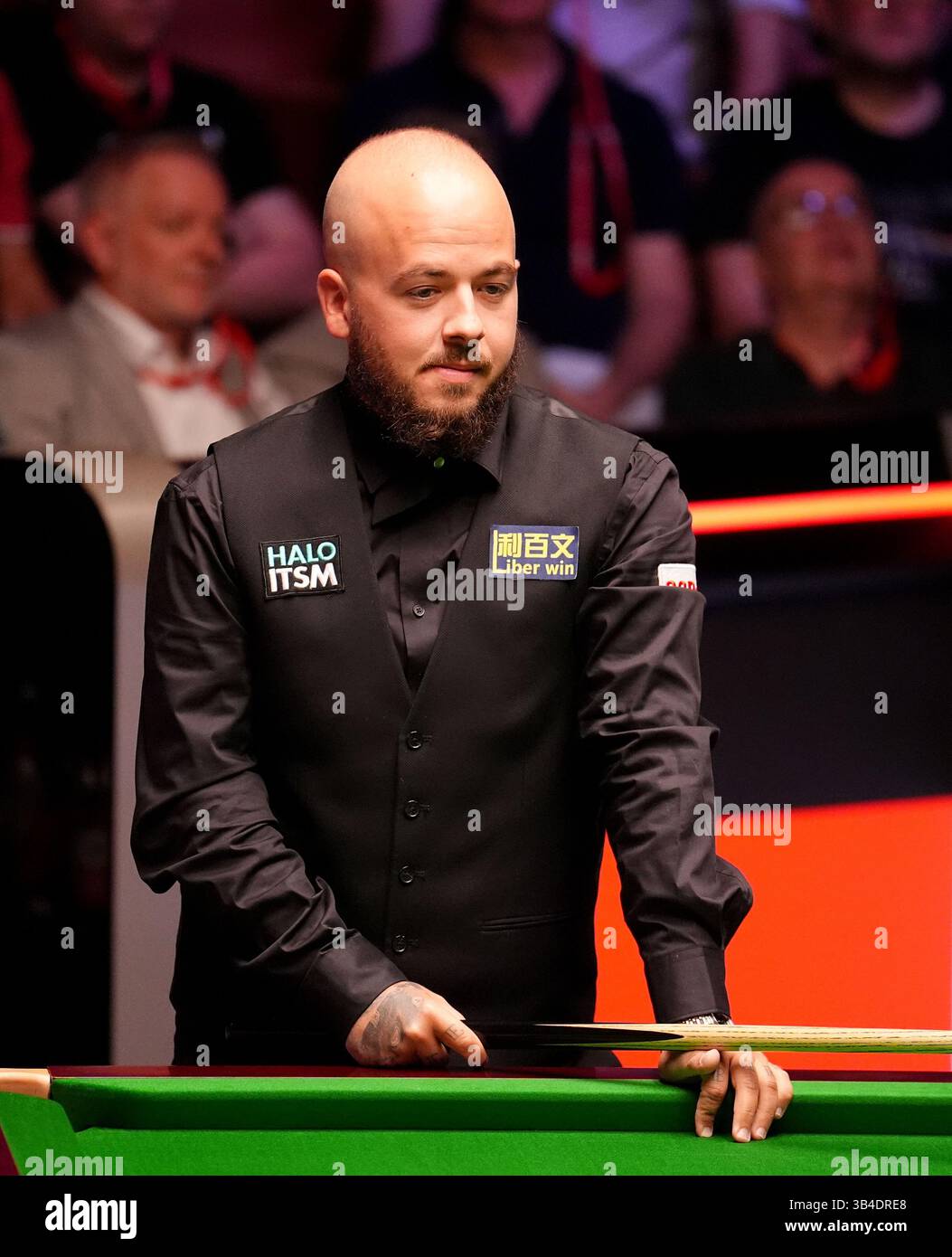 Luca Brecel reacts after a shot during his match against Judd Trump, on ...
