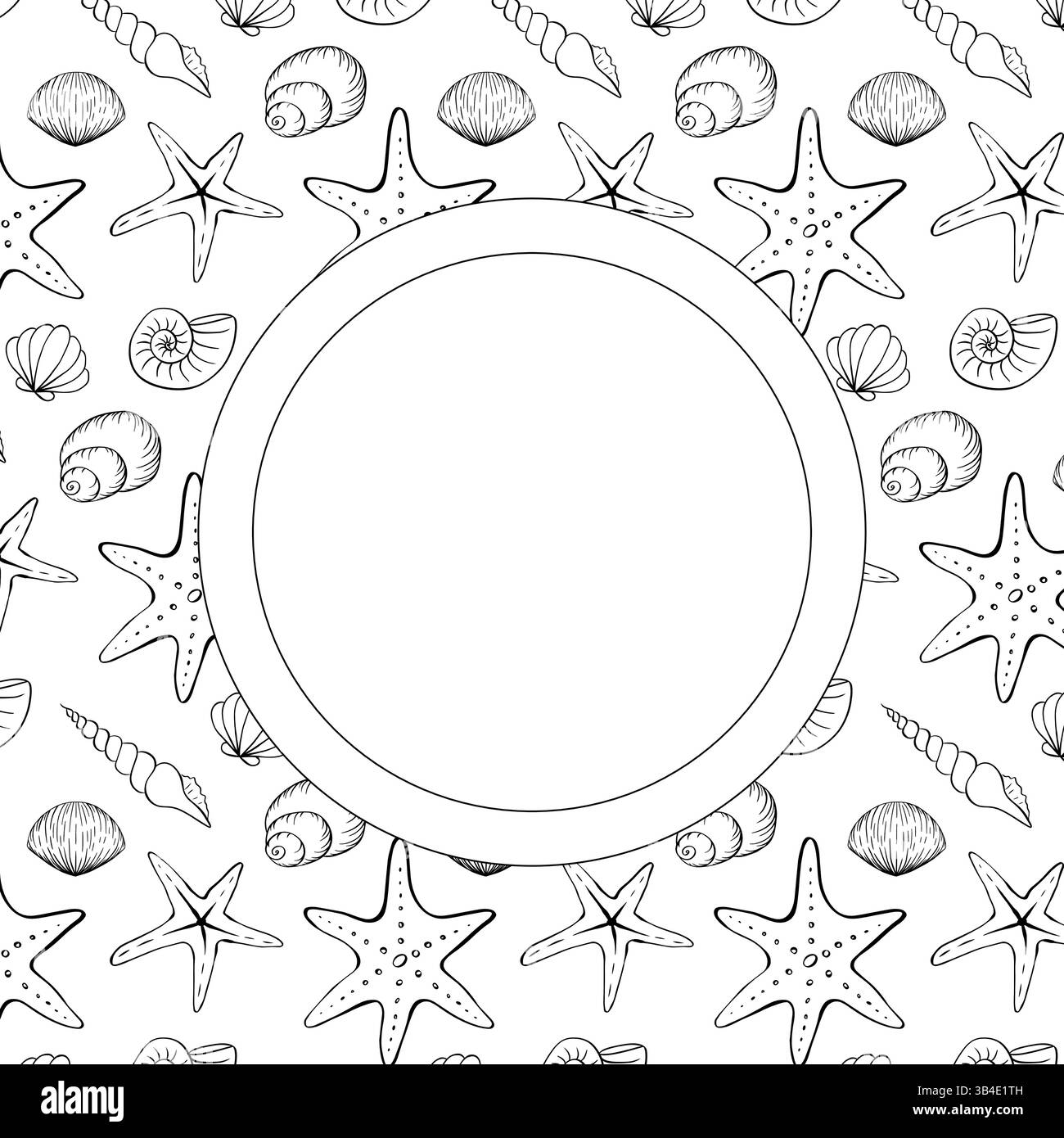 Line art style starfish Cut Out Stock Images & Pictures - Alamy