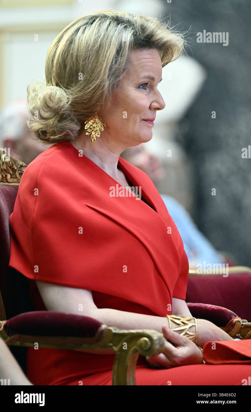 Brussels, Belgium. 30th Apr, 2025. Queen Mathilde of Belgium pictured ...