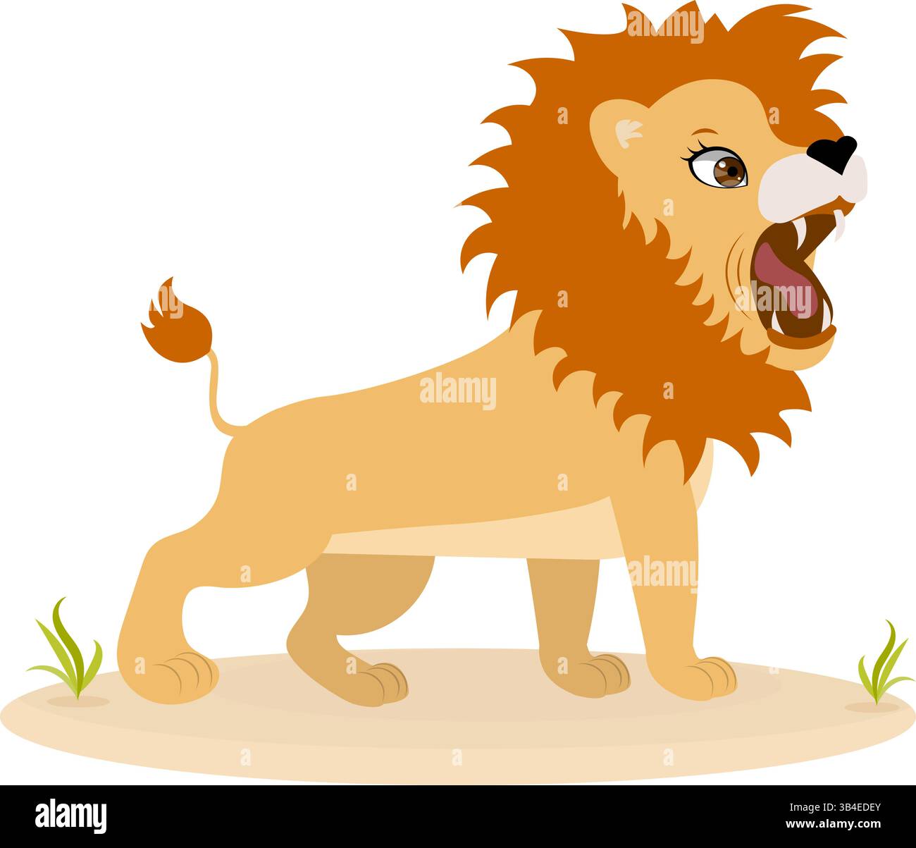 Cute zoo. Vector animals. The lion roars. Vector collection of animals ...