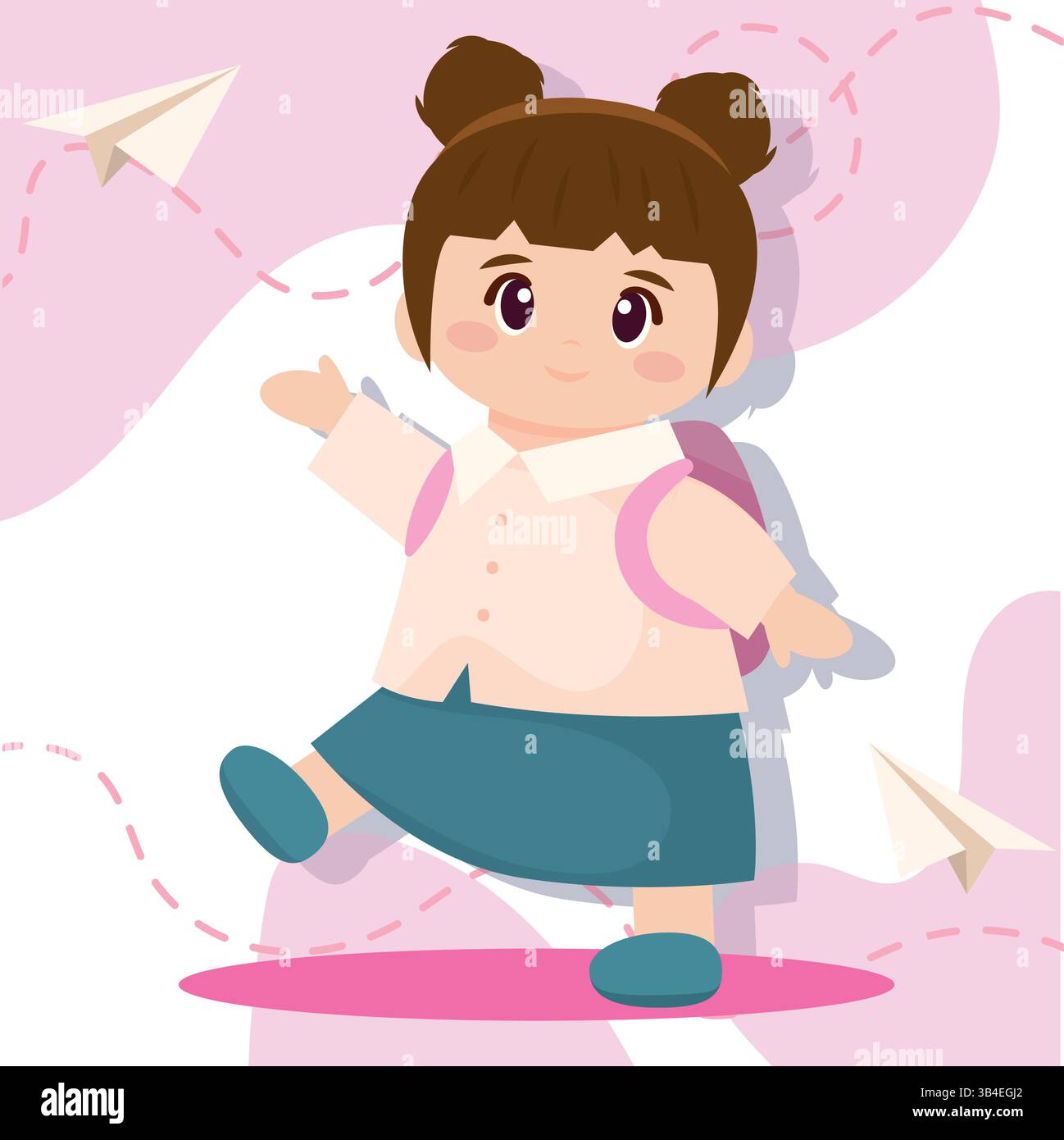 Girl walking in colorful Stock Vector Images - Alamy