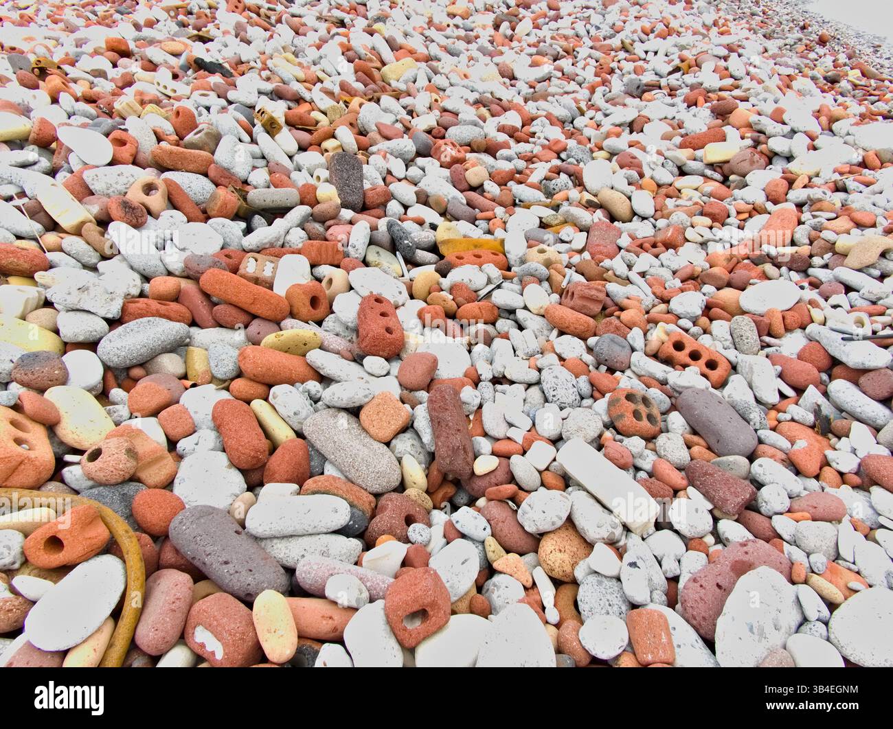 Natural color tones blend through this Ontario shoreline. Stones are ...